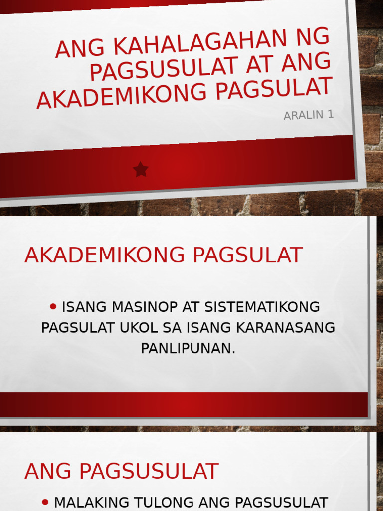 Aralin 1 Ang Kahalagahan NG Pagsulat at Ang Akademikong Pagsulat | PDF