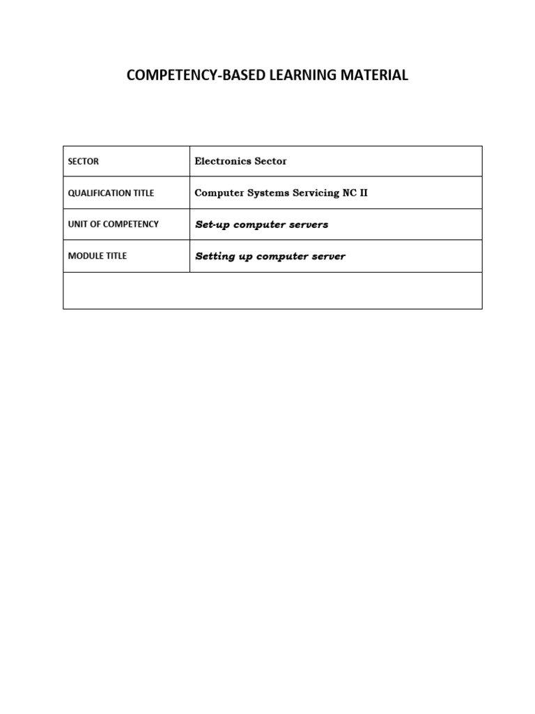 CBLM Set Up Computer Server PDF Free | PDF | Active Directory | Ip Address