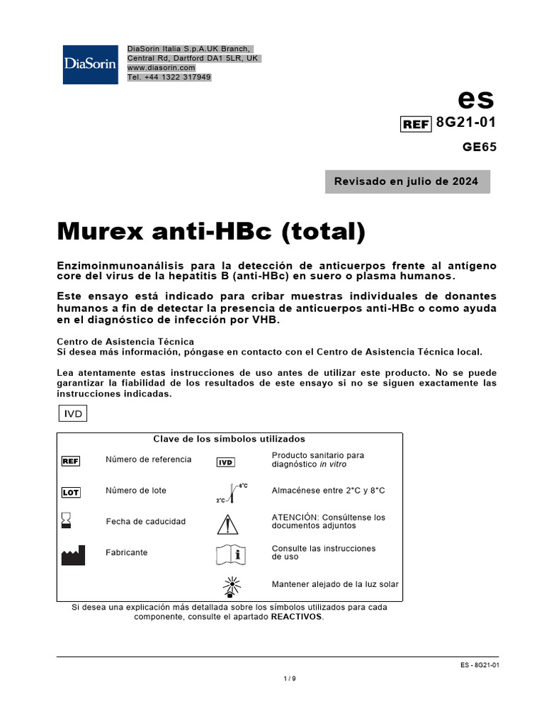 Tipos de anticuerpos anti-HBc en VHB | PDF | Hepatitis | Hepatitis B