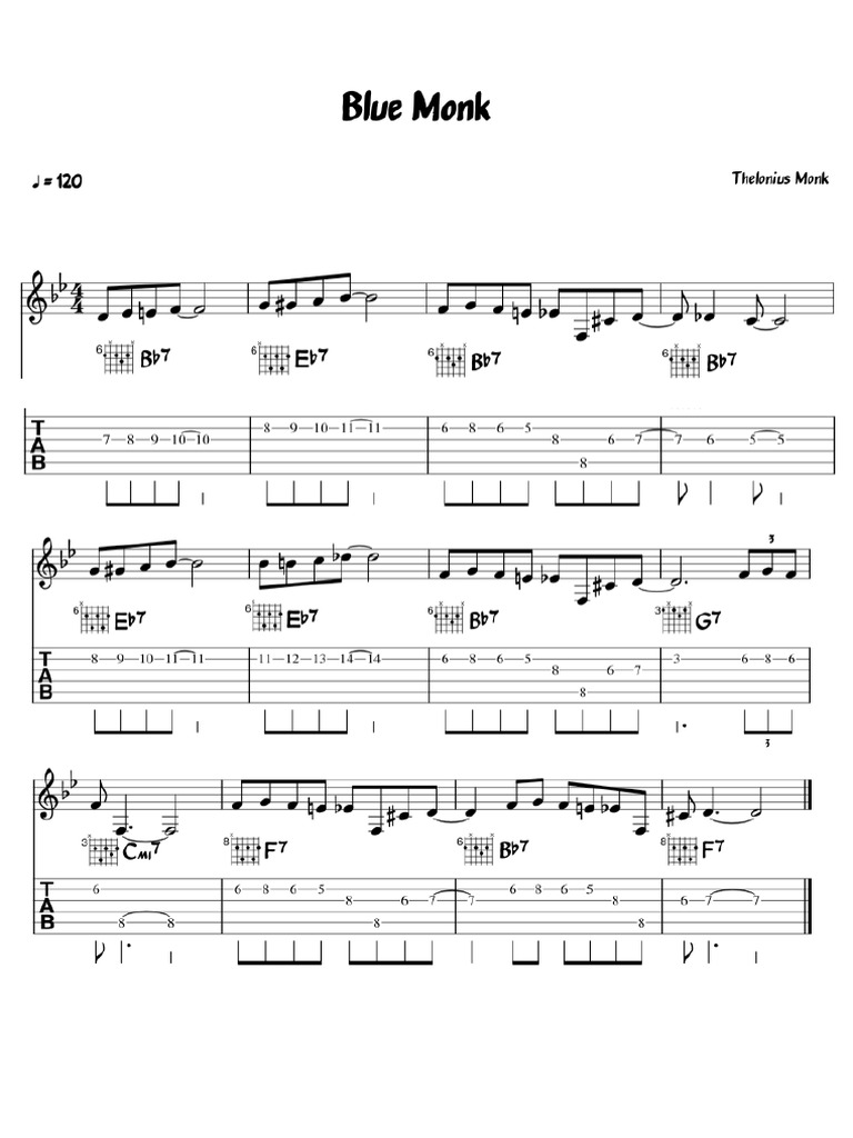 Blue Monk Tab Guitar 1 | PDF