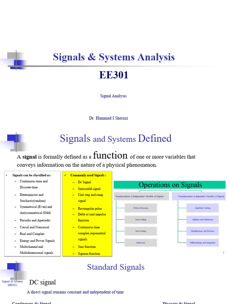 Overview of Standard Signals | PDF | Discrete Time And Continuous Time ...