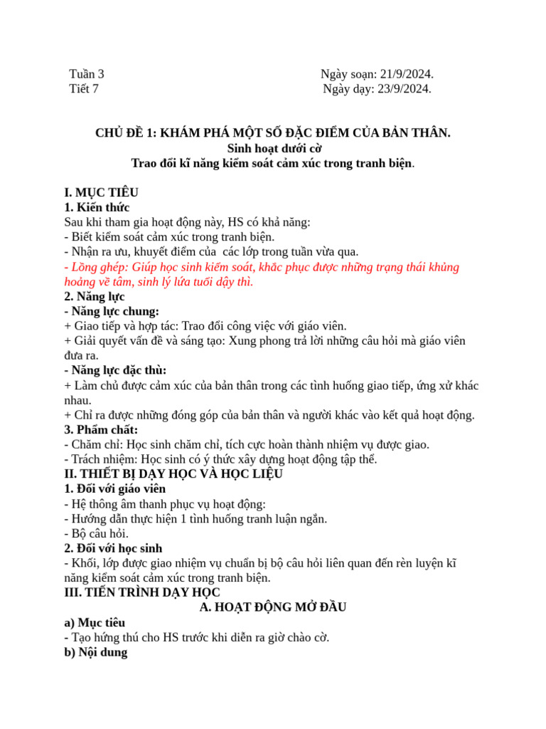 KHBD - Tuan 3 - SHDC | PDF