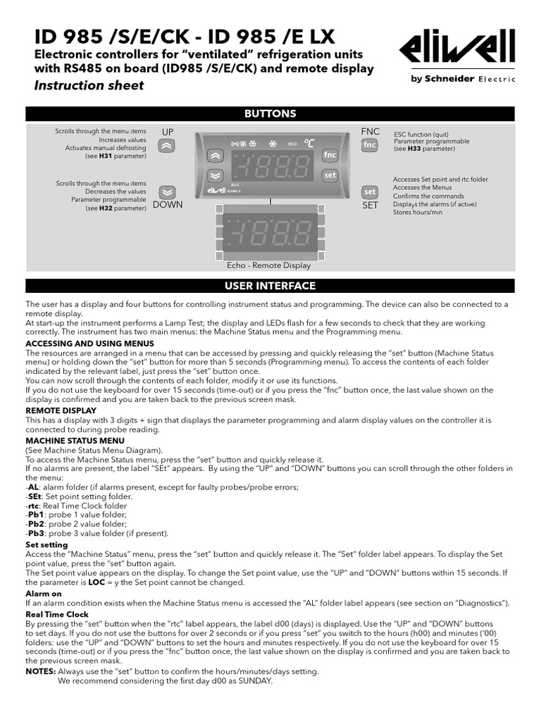 Tai Liệu Dixell | PDF | Menu (Computing) | Parameter (Computer Programming)