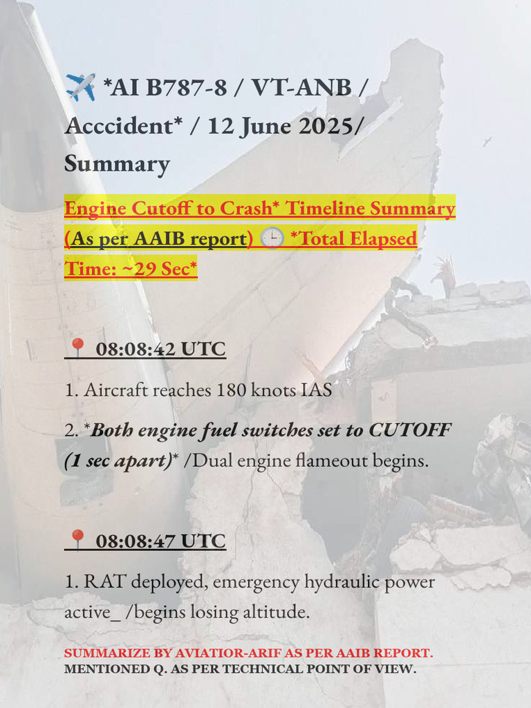Ai 787-8 Vt-Anb Accident Summary by Aviator-Arif | PDF | Civil Aircraft ...