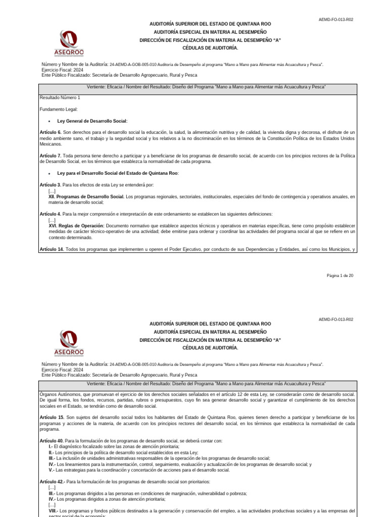 Aemd-Fo-013-R02 CA Sedarpe Diseño Rev Fund Beny 2 Corregido | PDF ...