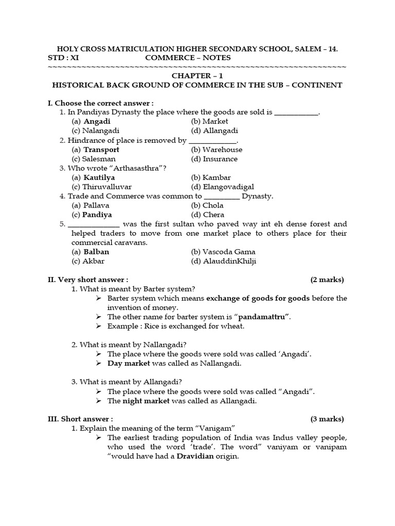 11 Commerce NOTES CH 1 8 | PDF | Sole Proprietorship | Employment