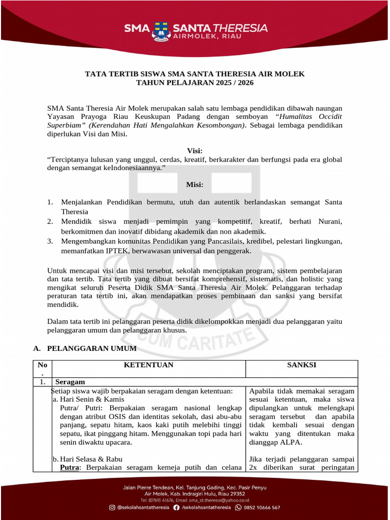 Tata Tertib Siswa | PDF