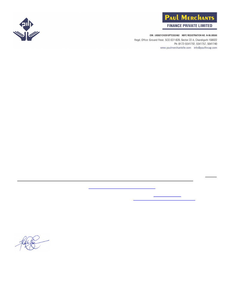 Intimation Letter 202210000000752 | PDF | Loans | Financial Services