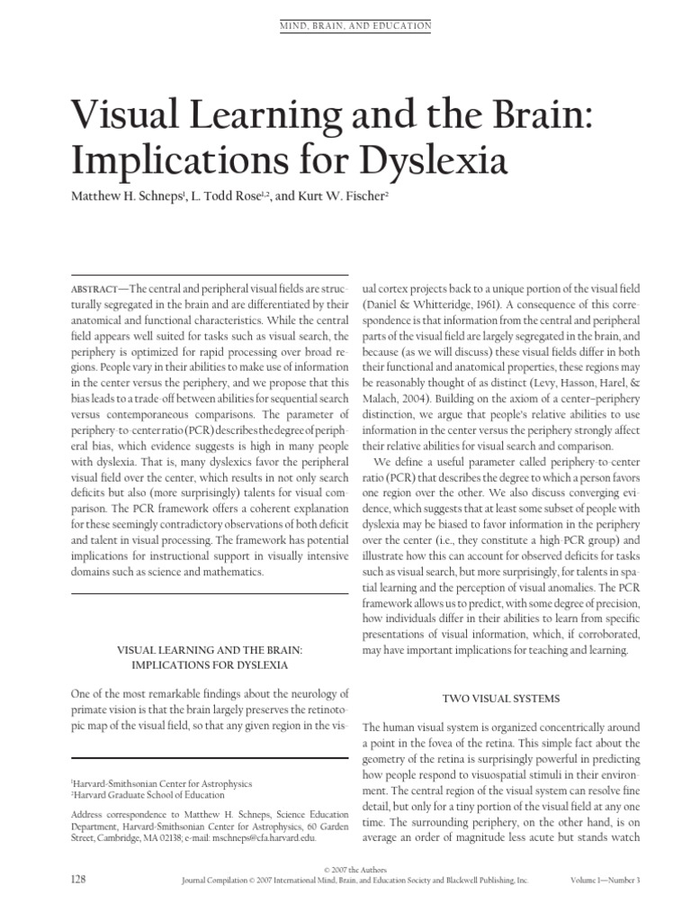 Visual Pathway and Dyslexia | PDF | Dyslexia | Visual System