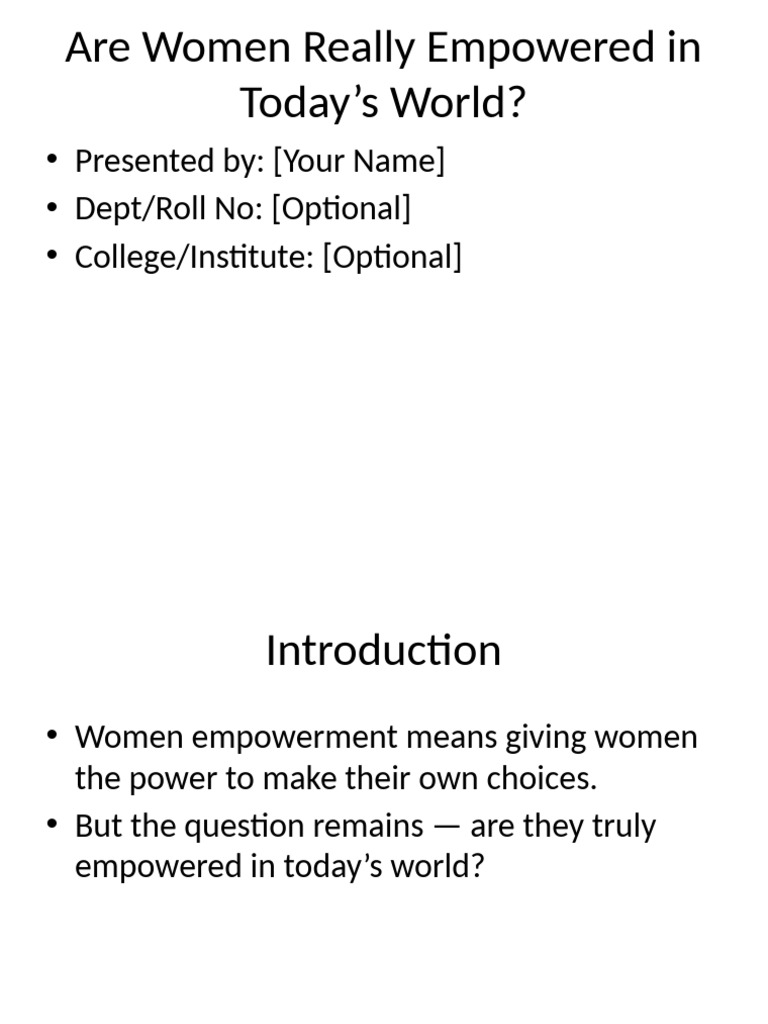 Women Empowerment: Progress and Challenges | PDF