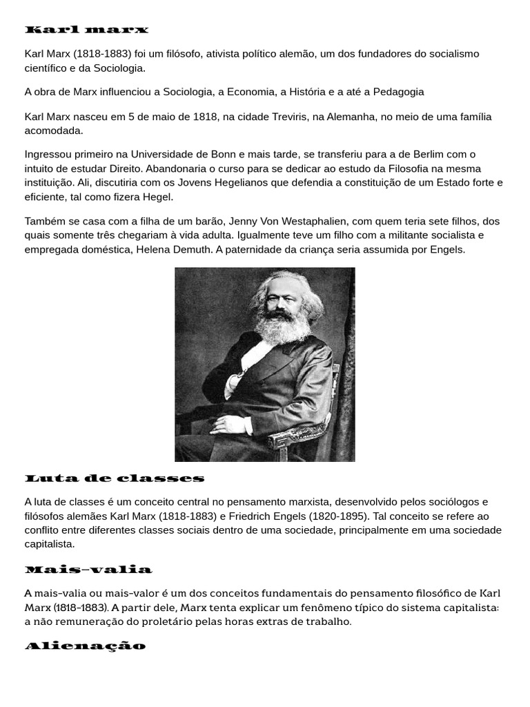 Karl Marx (1818-1883) Foi Um Filósofo, Ativista Político Alemão, Um Dos ...