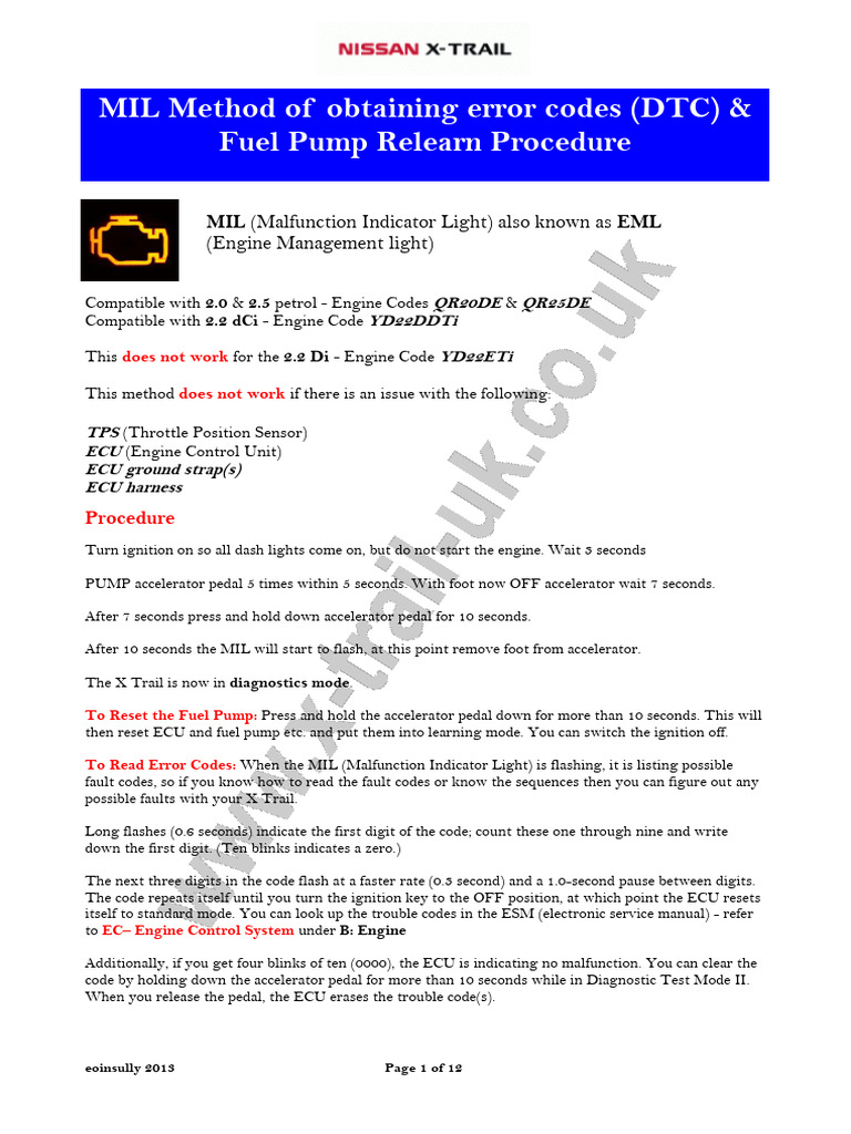 DTC Retrieval & Fuel Pump Relearn Guide | PDF | Fuel Injection | Throttle