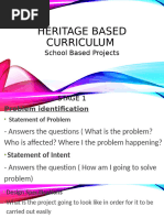 Heritage-Based Curriculum Project Stages | PDF | Learning | Curriculum
