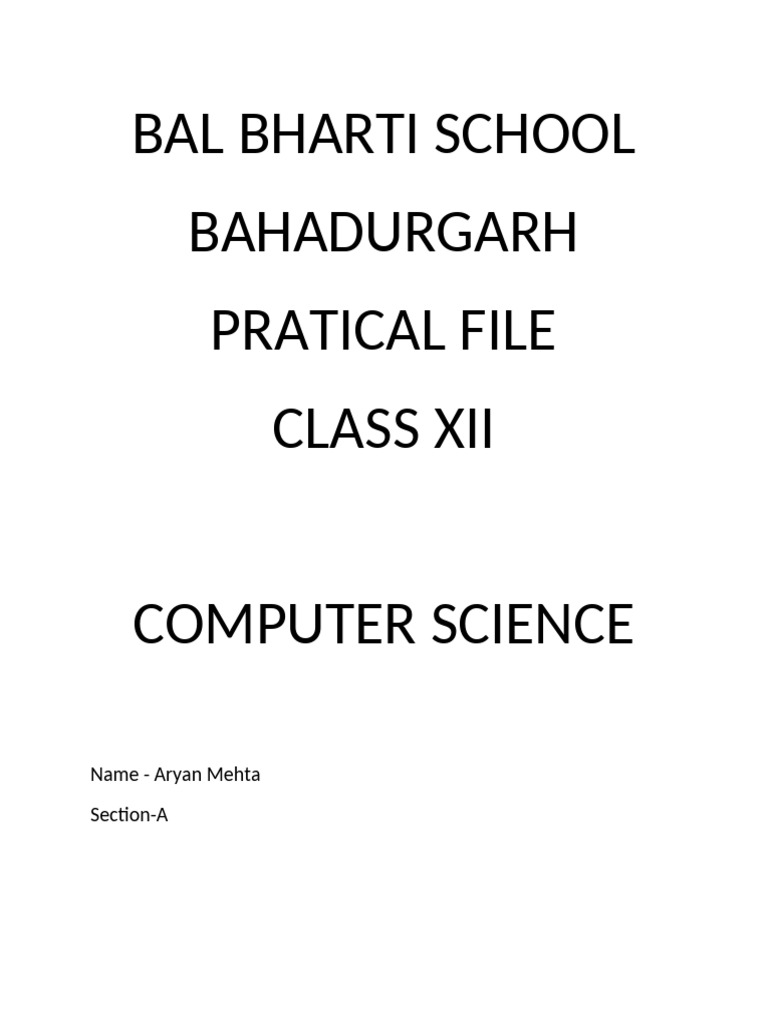 Cs Holiday Homework | PDF