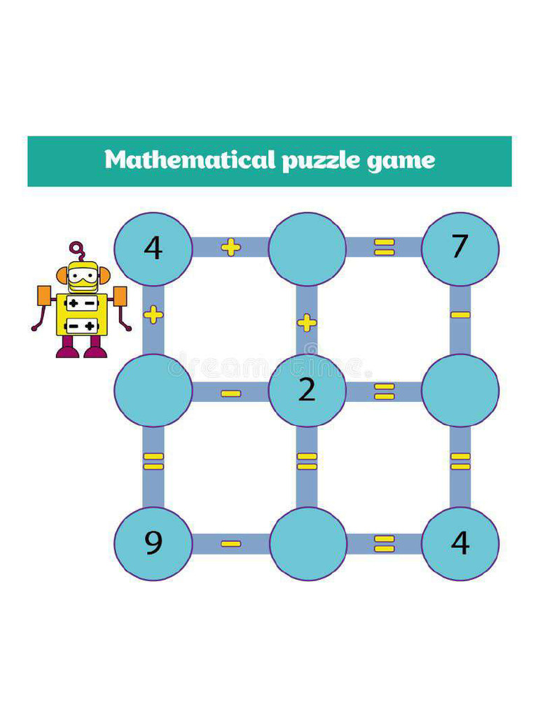 Mathematical Puzzle Game Learning Mathematics Tasks Addition Preschool ...