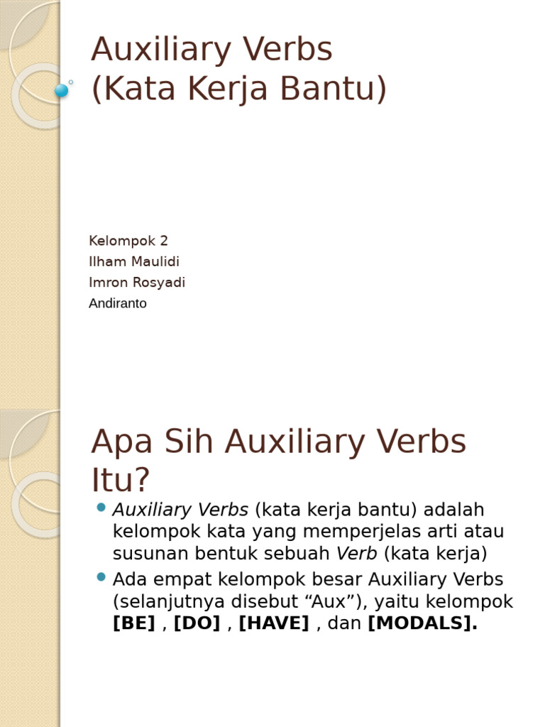 Auxiliary Verbs | PDF