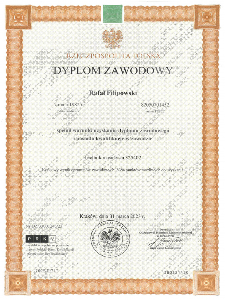 Dyplom Zawodowy | PDF