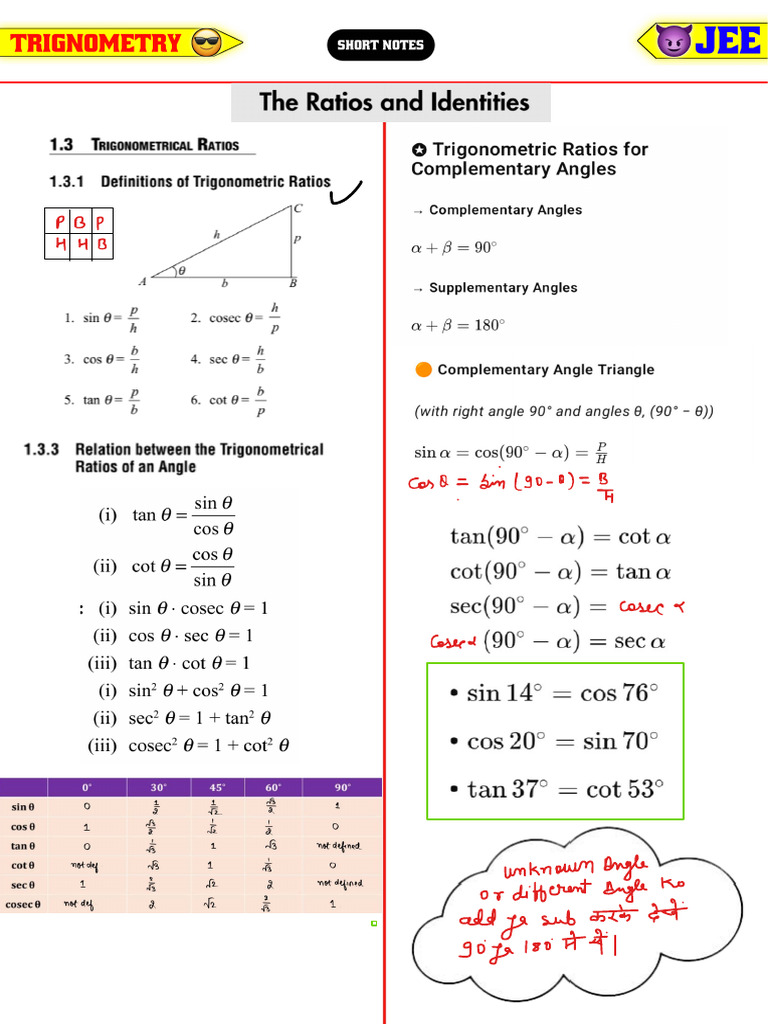 Notes Trignometry | PDF