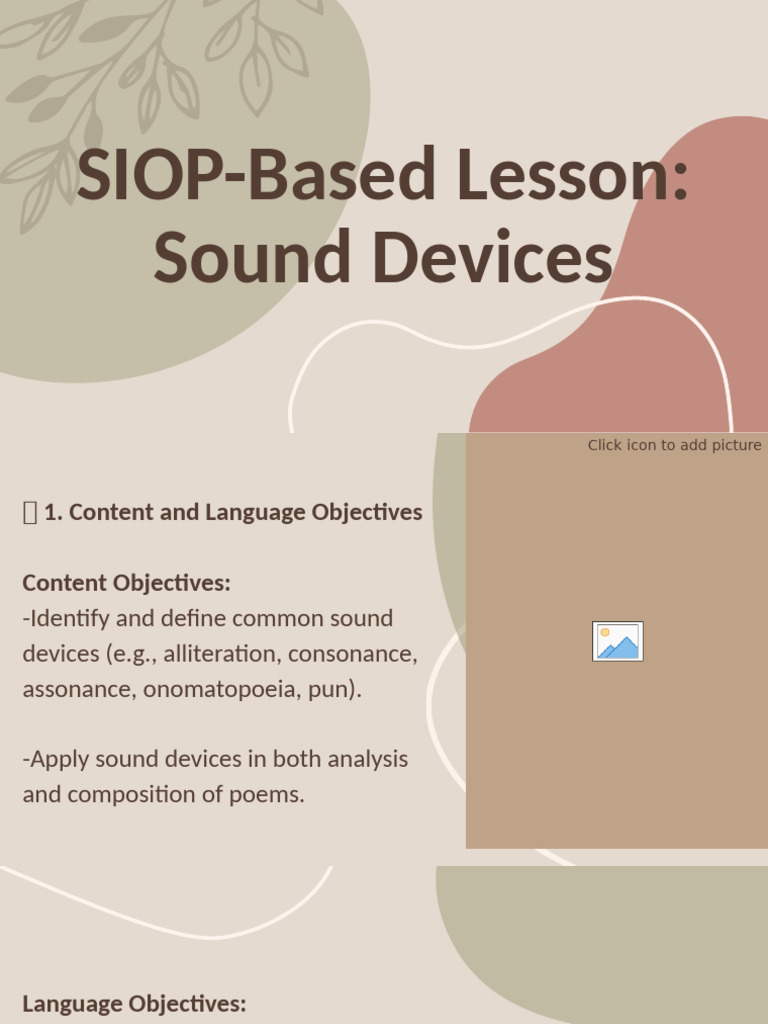 SIOP-Based Lesson | PDF | Poetry | Vocabulary