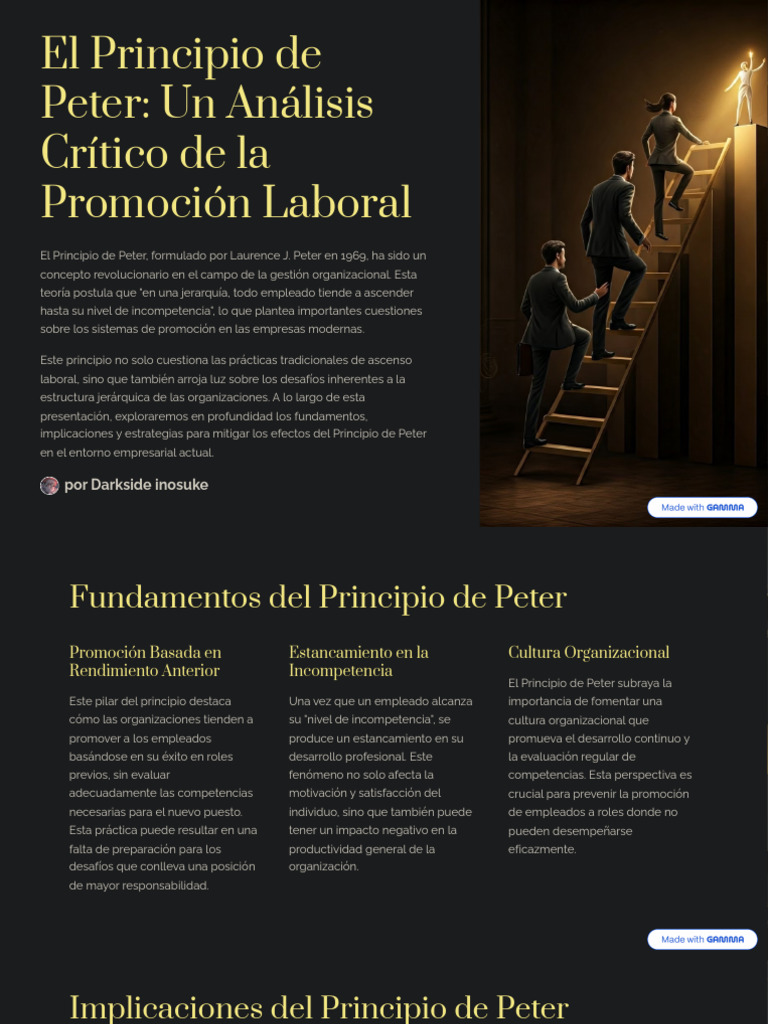 El Principio de Peter Un Analisis Critico de La Promocion Laboral | PDF