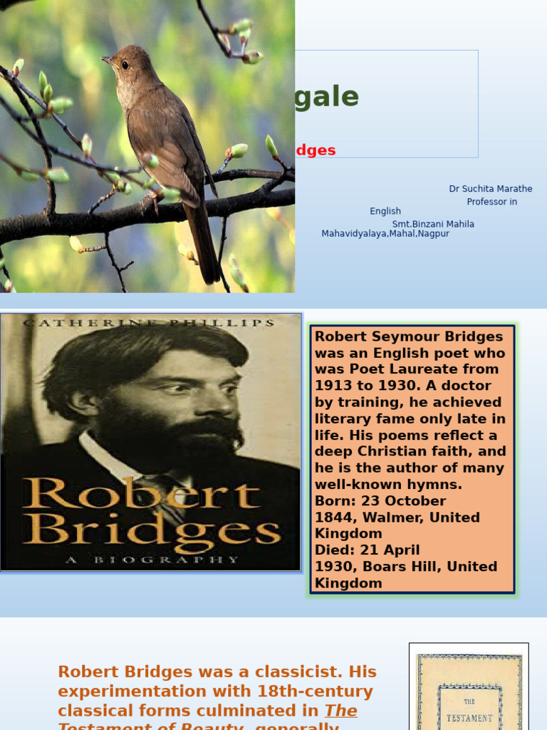 Nightingale Rrobert Bridges-Dr Suchita Marathe (Autosaved) | PDF