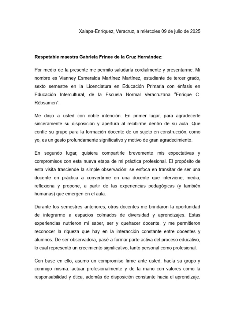 Carta de despedida a la maestra Gabriela | PDF | Maestros | Enseñando