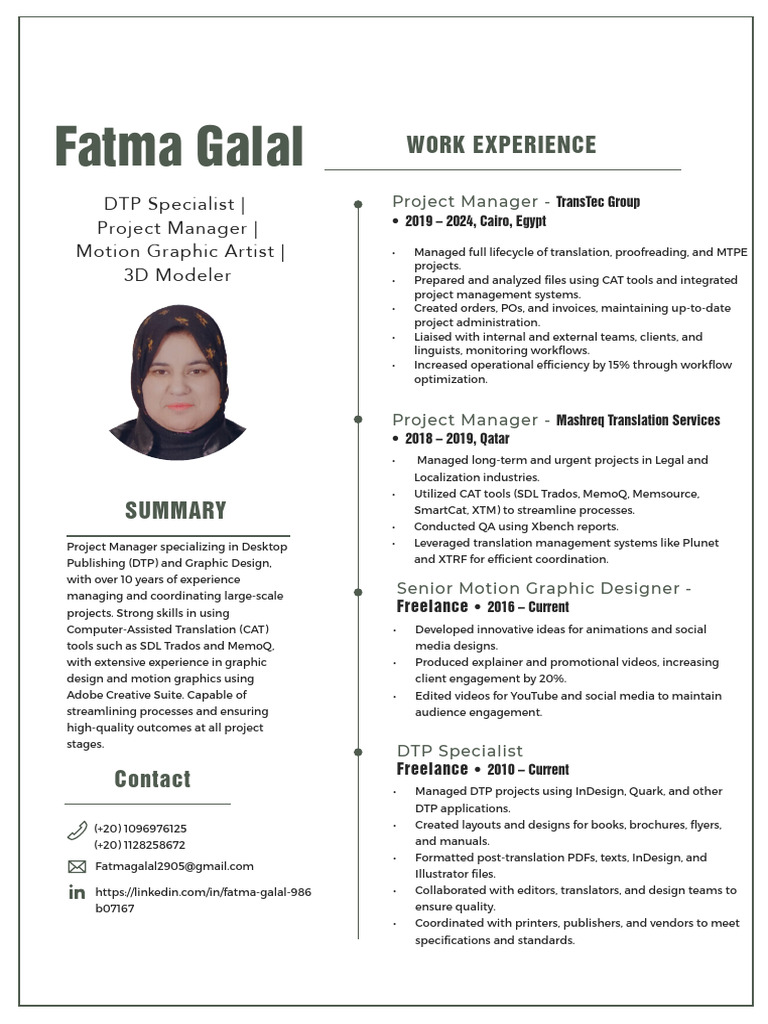 Fatma Galal - Project Manager M | PDF | Adobe In Design | Application Software