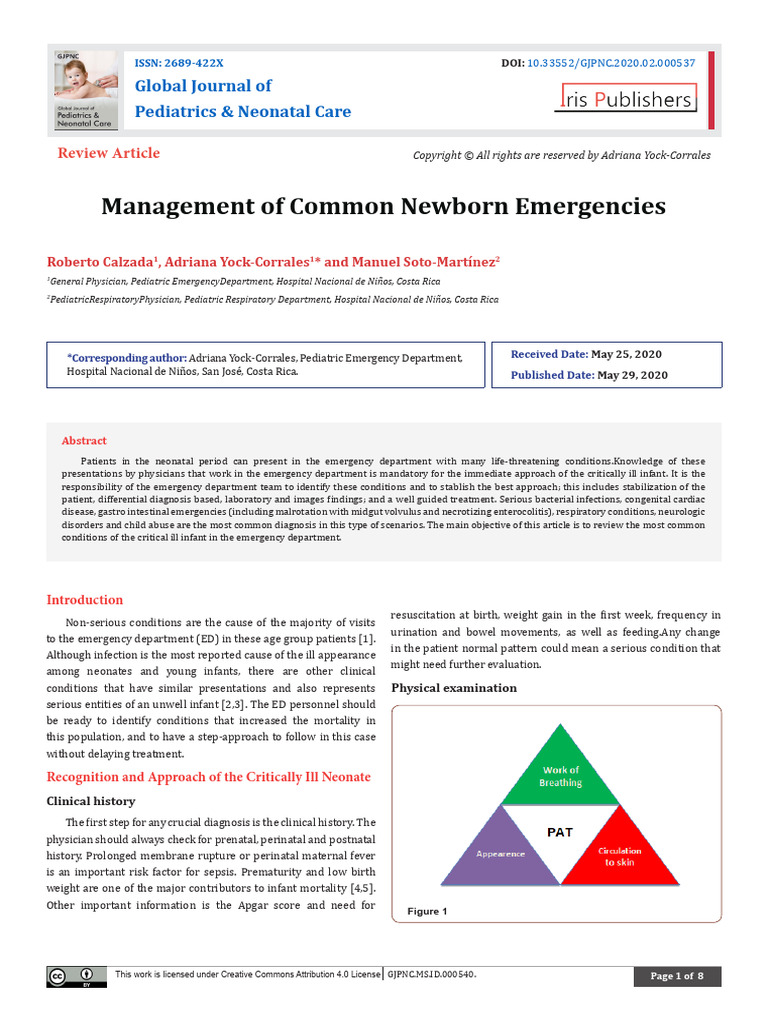 Newborn Emergency Management Guide | PDF | Sepsis | Medicine