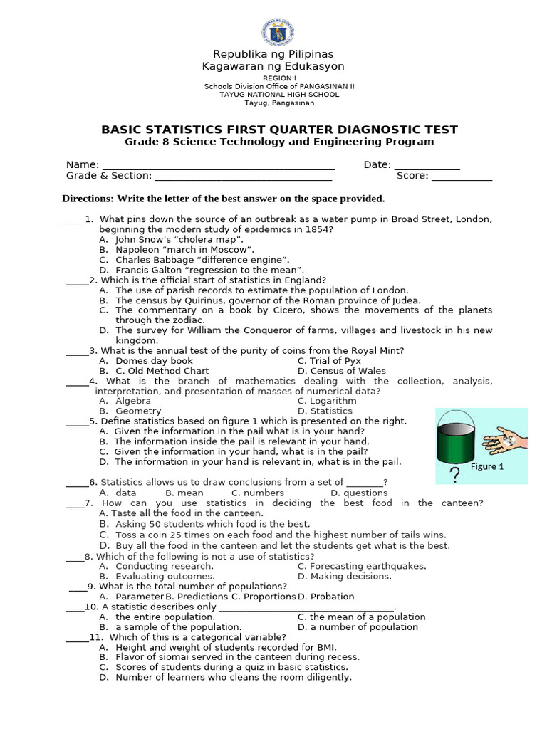 Grade 8 Basic Statistics Test | PDF | Sampling (Statistics) | Statistics