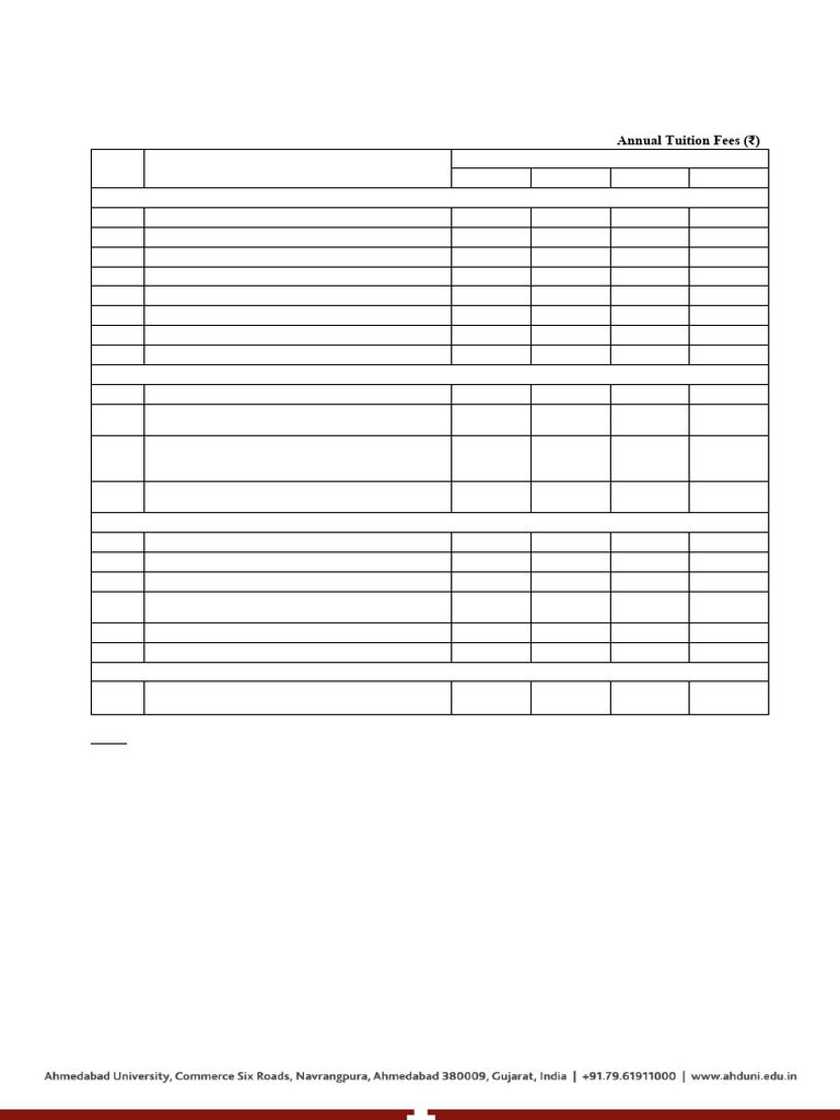 2024-25 Academic Year Fee Structure | PDF | Bachelor's Degree | Doctor ...