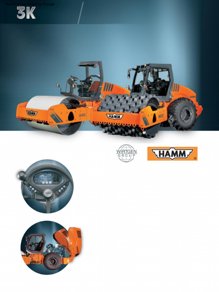 Hamm 3412 P Compactor Specifications | PDF | Steering | Brake
