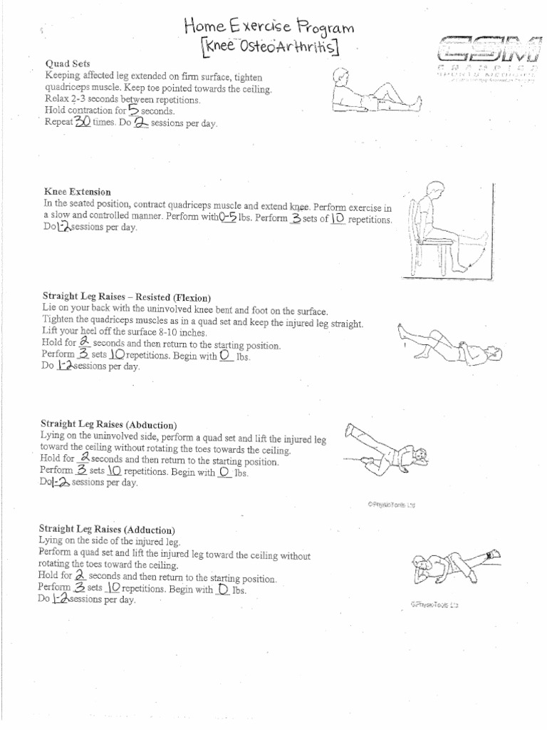 32 - Knee Osteoarthritis Home Exercise Program | PDF