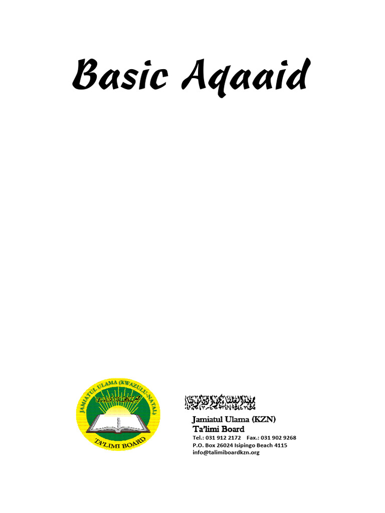 Aqaaid Kitaab | PDF | God In Islam | Prophets And Messengers In Islam