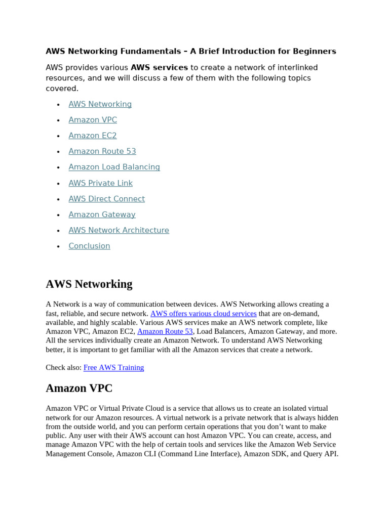 AWS Networking Fundamentals | PDF | Computer Network | Amazon Web Services