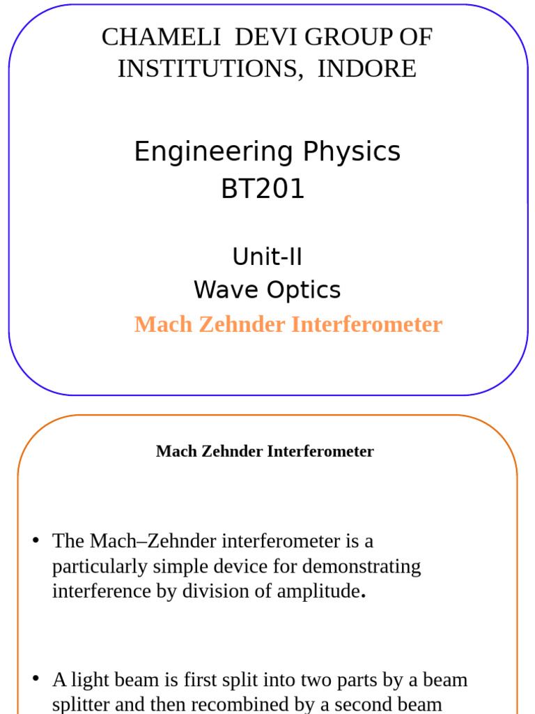 Mach-Zehnder Interferometer Overview | PDF | Interferometry | Radiation