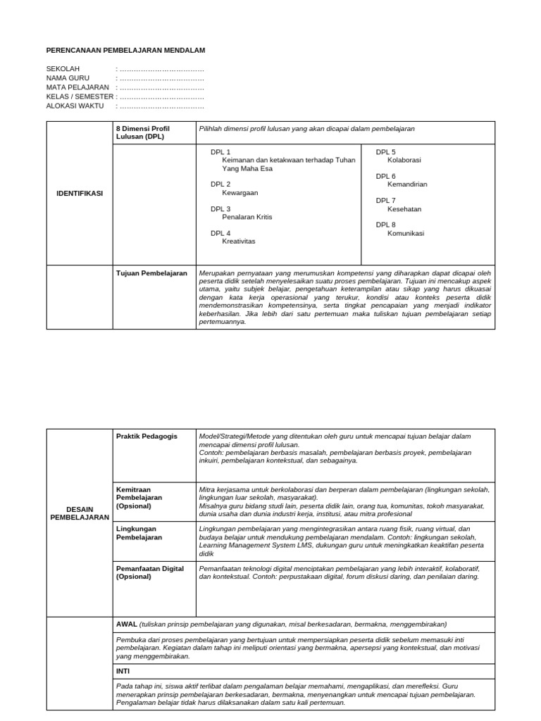 0. Template - Modul Pembelajaran Mendalam | PDF