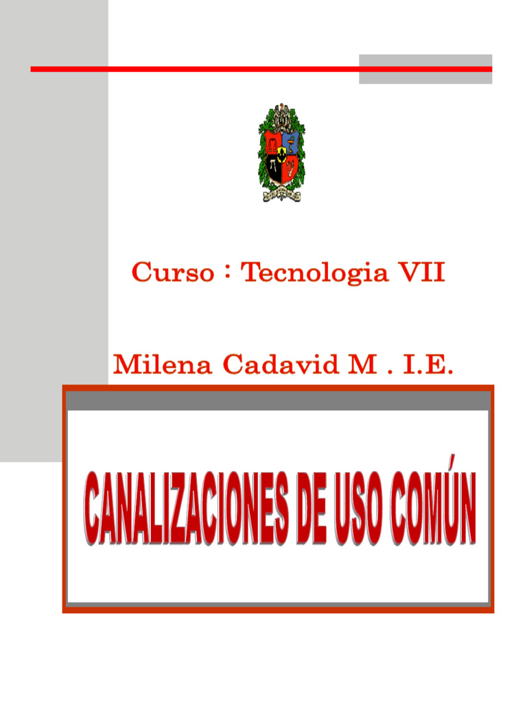 Canalizaciones de Uso Comun | PDF | Tubería (transporte de fluidos) | Materiales