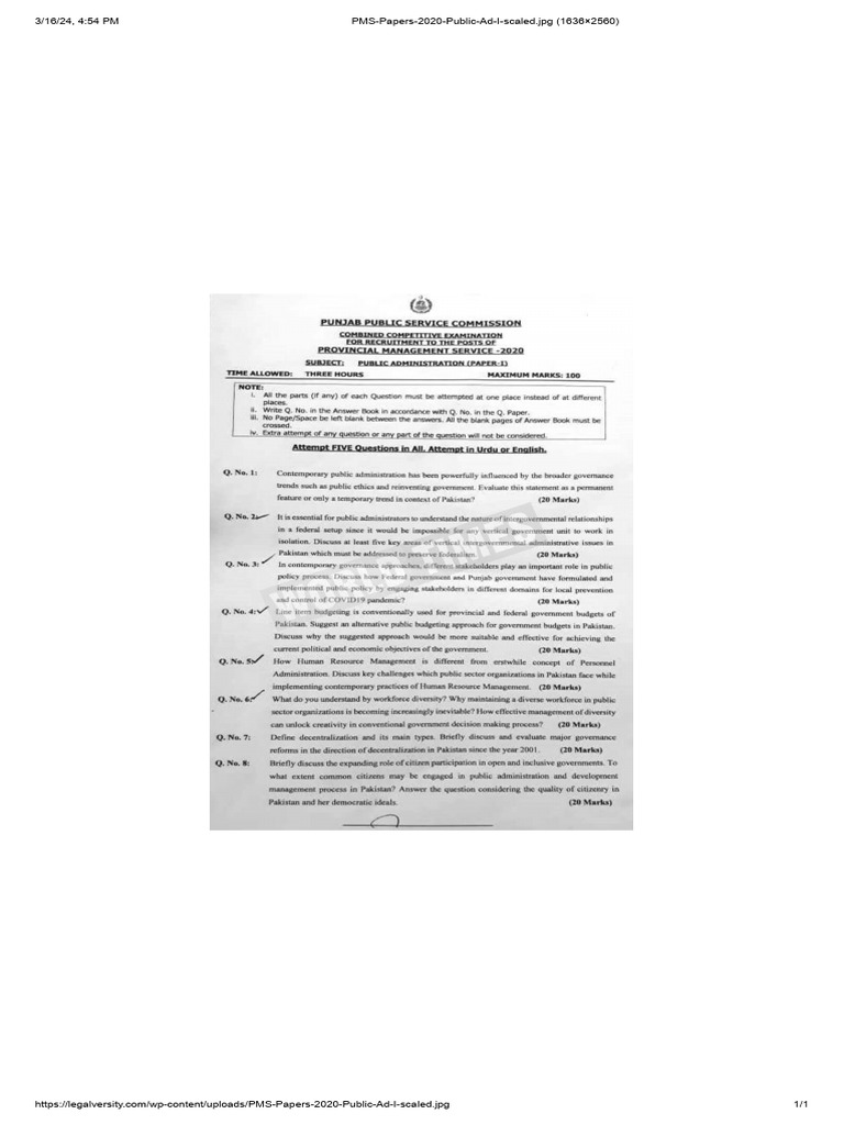 PMS Papers 2020 Public Ad I Scaled | PDF