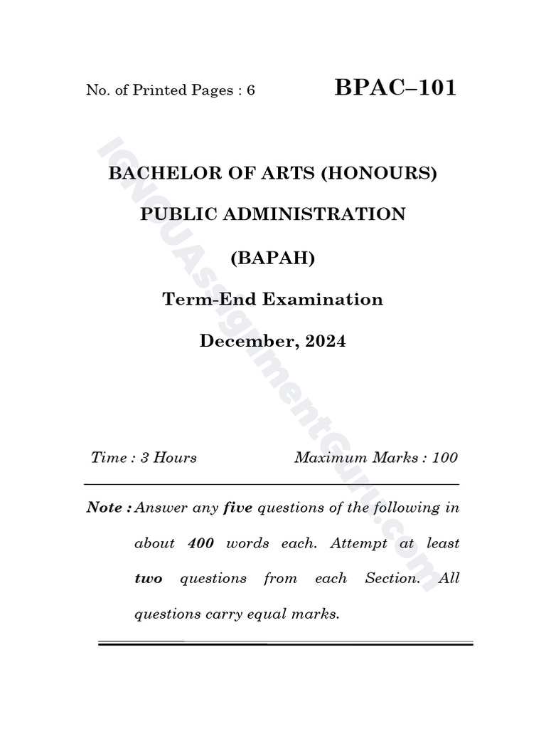 BPAC-101_IGNOUAssignmentGuru.com (1) | PDF | Policy | Decision Making