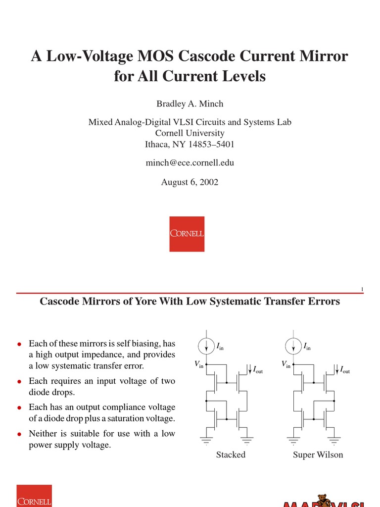 A Low-Voltage MOS Cascode Current Mirror For All Current Levels | PDF ...