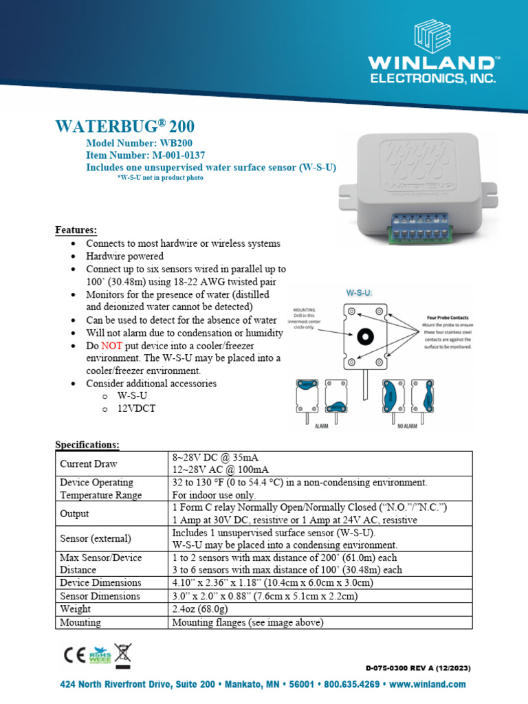 WB200 Specification Sheet | PDF