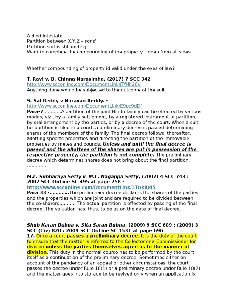 Legal Aspects of Property Partition | PDF | Decree | Lawsuit