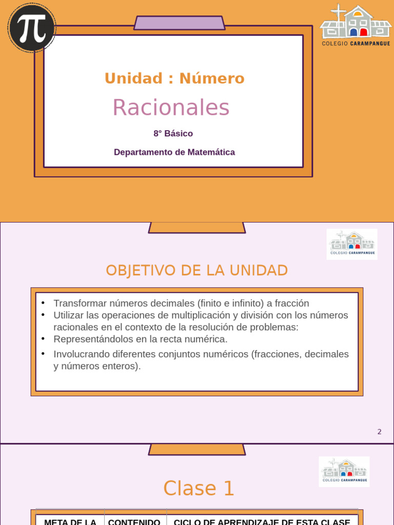 Unidad 1 - Racionales 8° | PDF | Número racional | Decimal