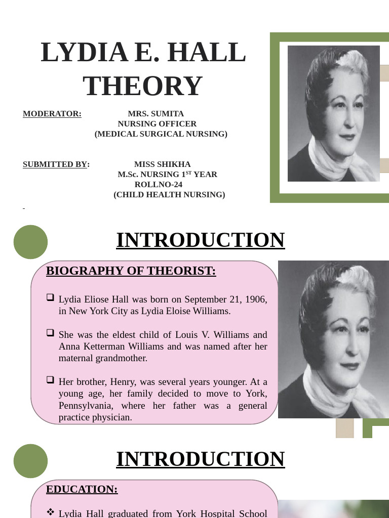 LYDIA E HALL THEORY PRESENTATION On Lydia e Hall Theory | PDF | Nursing | Theory