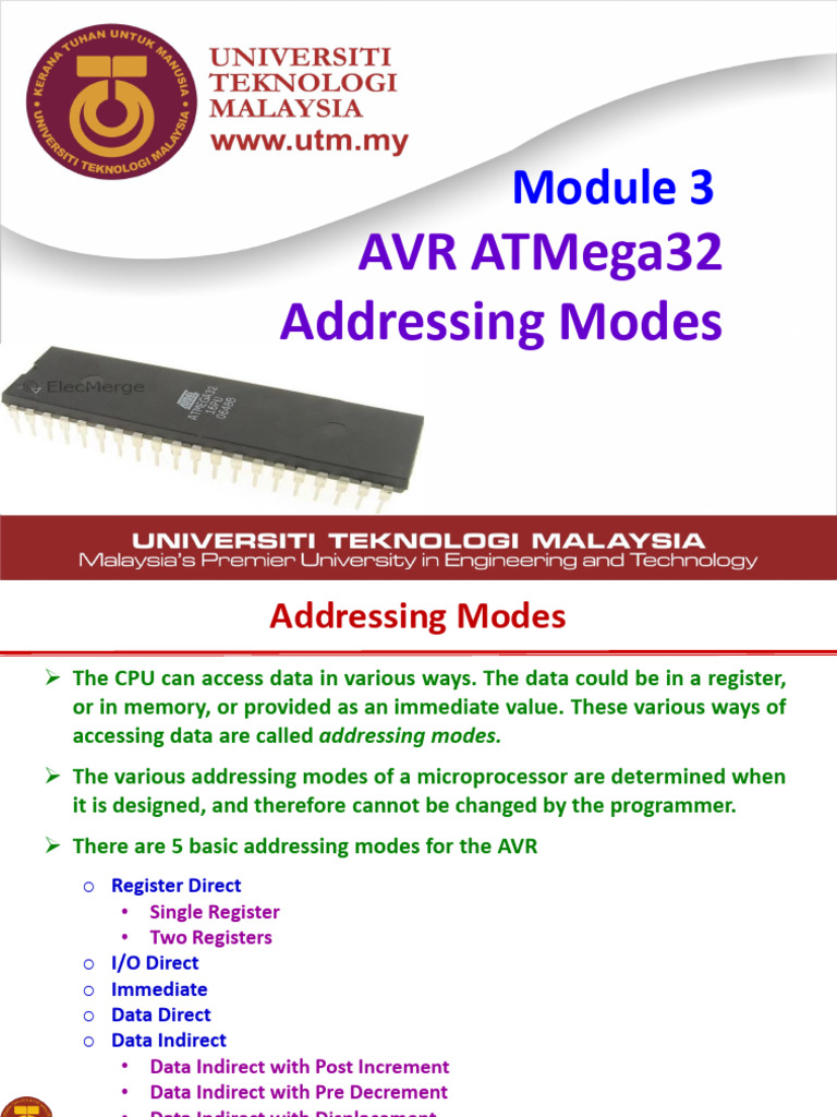 AVR ATMega32 Register Direct Modes | PDF | Computer Hardware | Computer ...