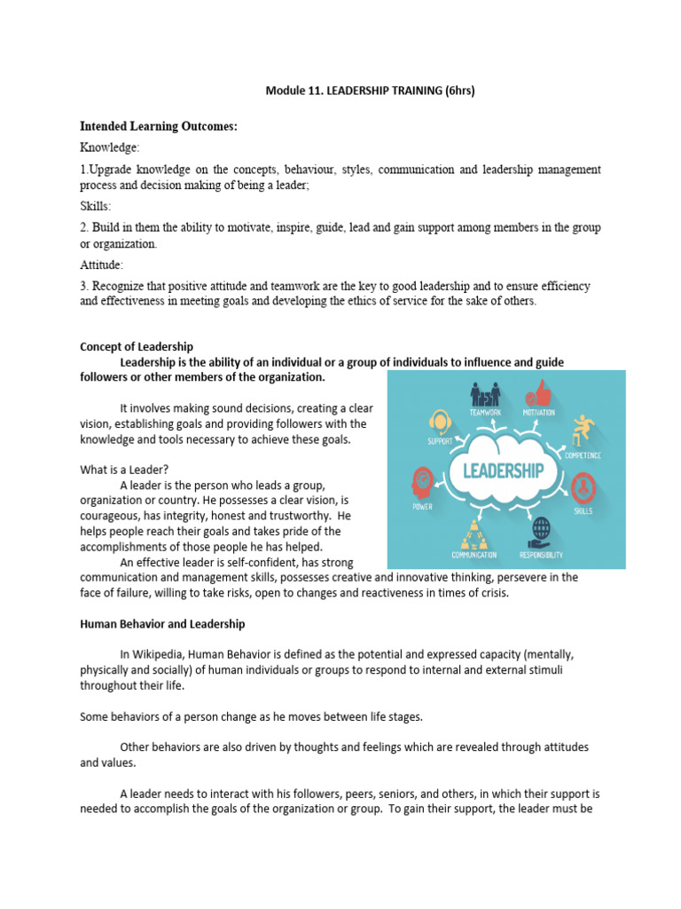 Module 11 Leadership Training | PDF | Leadership | Motivational