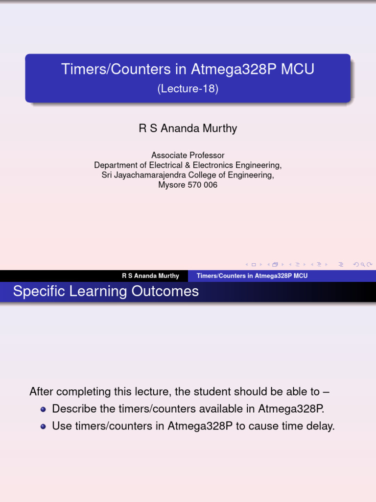 L18 Timers Counters in Atmega328P | PDF | Microcontroller | Timer