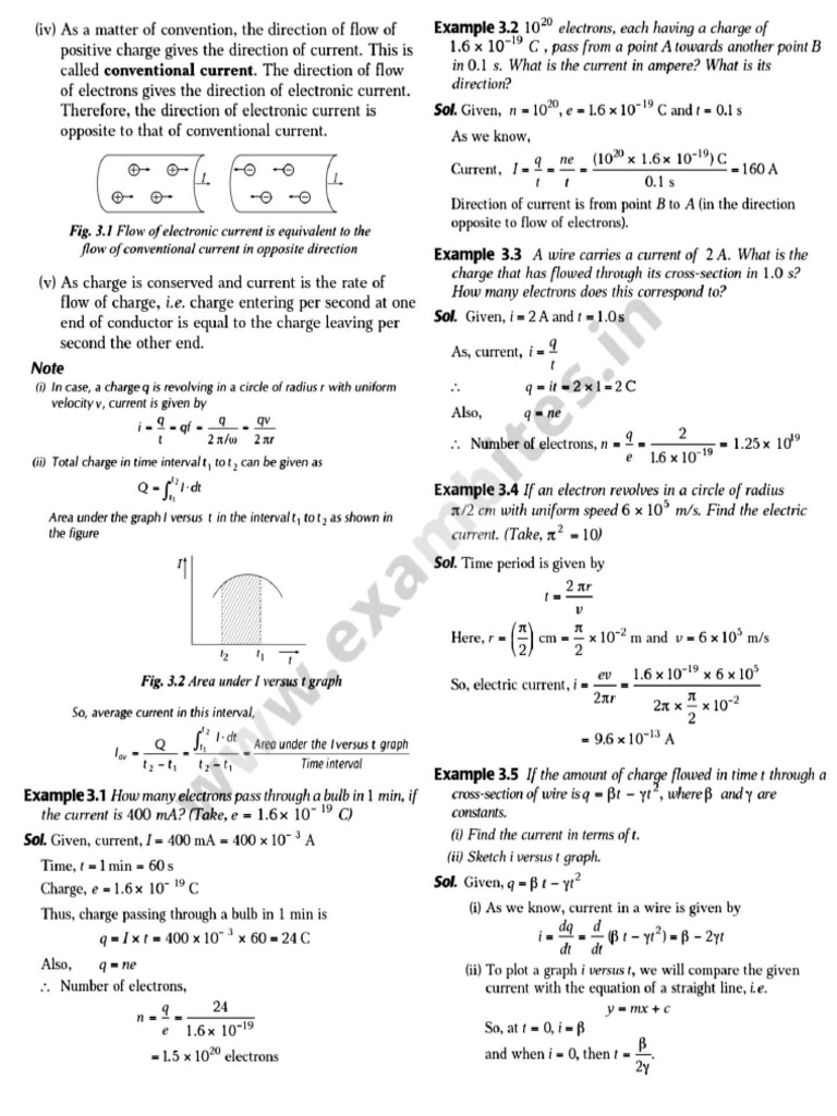 Current Flow and Charge Calculations | PDF | Electric Current ...