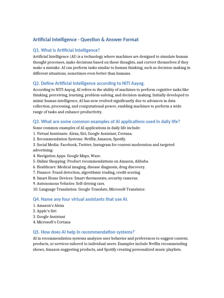 Artificial Intelligence QA Notes | PDF | Artificial Intelligence ...