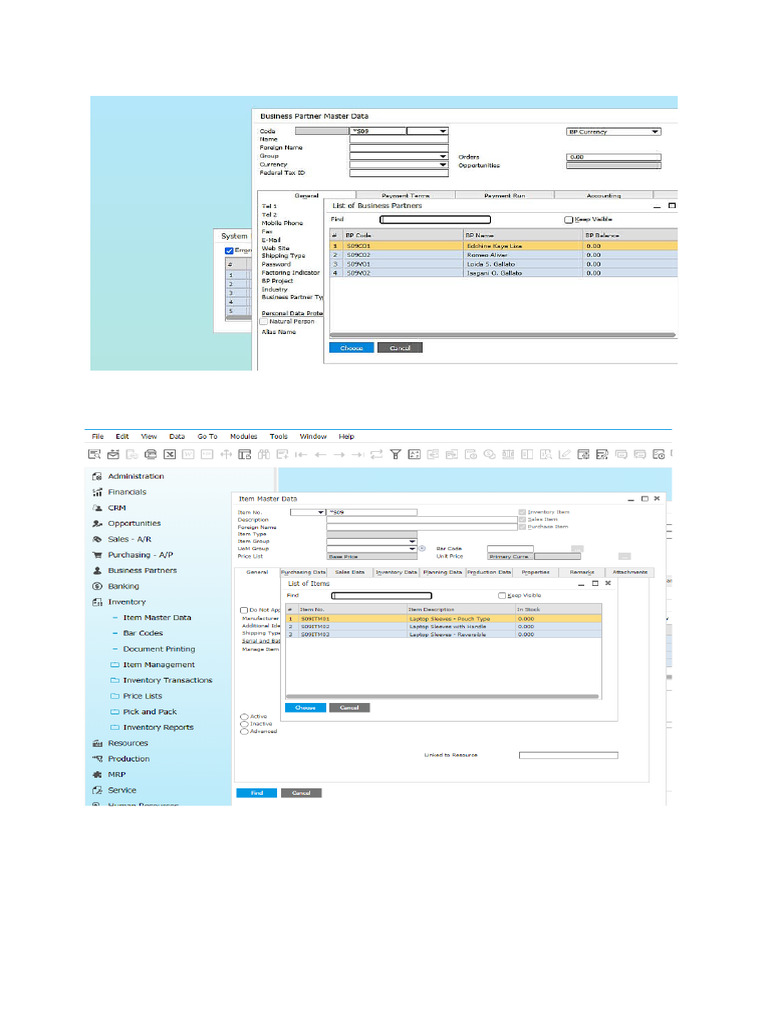 02 SAPB1 MyWorkbook Gallato, PJ | PDF